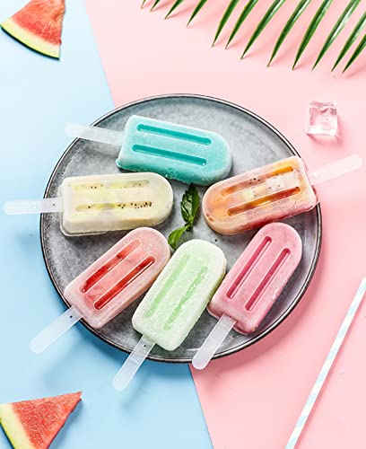 Silicone Popsicle Molds 4 Pieces Ice Pop Molds for Toddlers Reusable Dishwasher Safe Multicolour