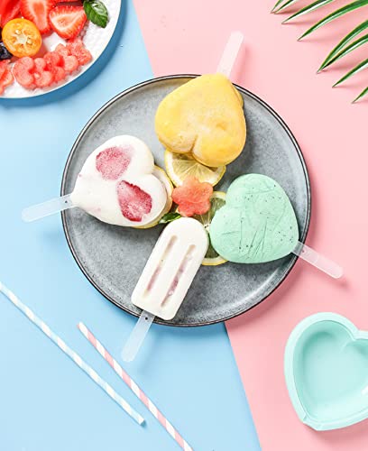 Silicone Popsicle Molds 4 Pieces Ice Pop Molds for Toddlers Reusable Dishwasher Safe Multicolour