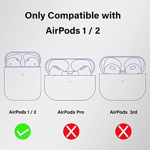 Wonhibo Cute Bear Airpods Case, Silicone Animal Soft Cover for Apple Airpod 1 2 with Keychain