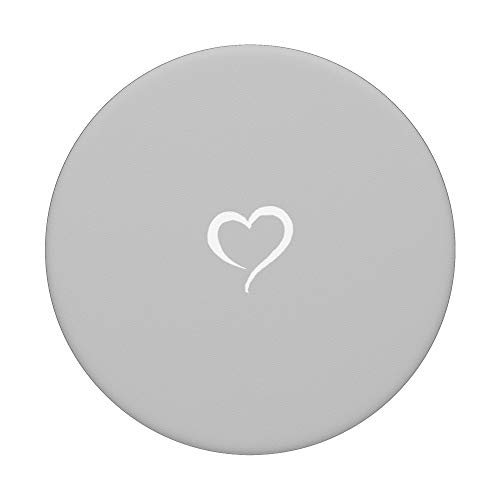 Light Pastel Plain Grey Hand Drawn Heart Minimalist Love PopSockets Swappable PopGrip