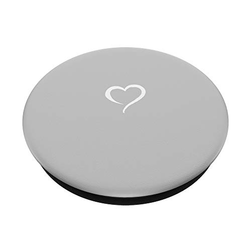 Light Pastel Plain Grey Hand Drawn Heart Minimalist Love PopSockets Swappable PopGrip