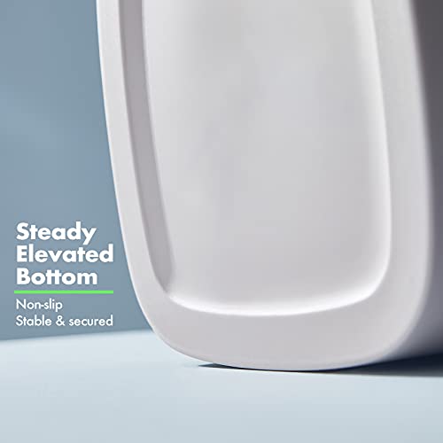 kiuetsa Bathroom Trash Can, Small Garbage Can for Bathroom, Kitchen, Office, Bedroom, Stylish Modern Indoor Plastic Waste Basket, 3.4 Gallon/13 Liter, Grey
