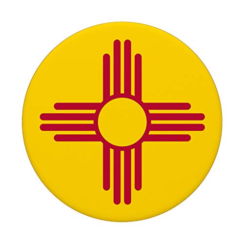 New Mexico Flag NM State Flag Zia Sun Symbol PopSockets Swappable PopGrip
