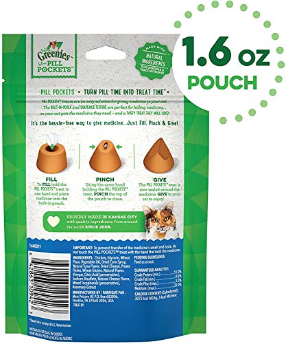 Greenies 3 Pack of Tuna and Cheese Feline Pill Pockets, 45 Treats Each