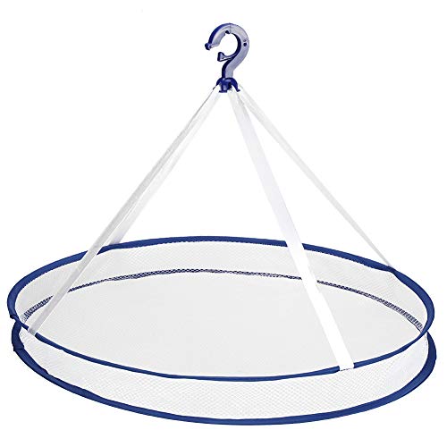 Alvinlite Mesh Hanging Dryer Rack, Foldable Clothes Laundry Hanging Net Single Layer Sweater Drying Rack for Home Use