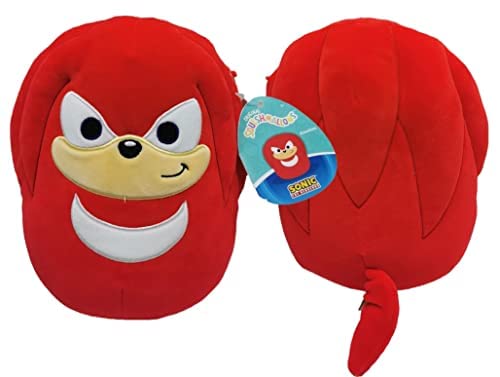 Squishmallow Kellytoy SEGA Sonic, Knuckles, Tails, Shadow Plush Toy (8/'' Sonic The Knuckles), 8 inch (SQK2821)