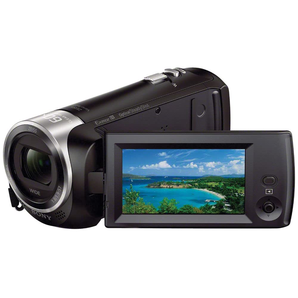 Sony HDR-CX405 HD Handycam (HDRCX405/B) + 64GB Memory Card + Bag + Card Reader + Flex Tripod + Memory Wallet + Cleaning Kit (Renewed), Black