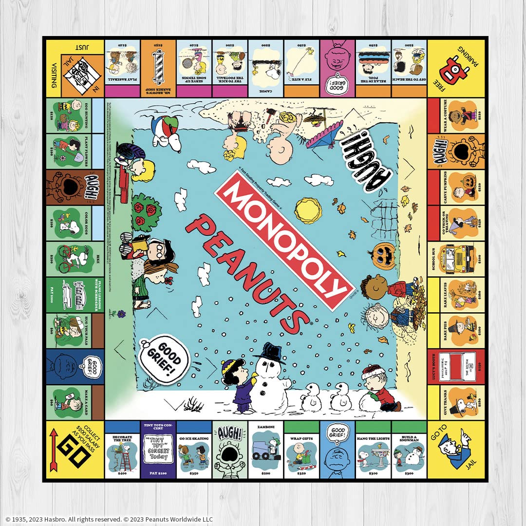 Monopoly Peanuts Board Game, Play as Snoopy on Sled, Baseball Cap, Kite Eating Tree & More, Officially Licensed and Collectible Monopoly Game Based On The Famous Comic Strip Peanuts