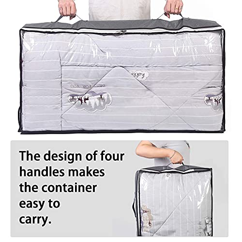 Vieshful 5 Pack 90L Clothes Storage Bags and 3 Pack 75L Underbed Containers,Large Capacity Clothing Organizers for Bedding Blanket Comforter Quilt