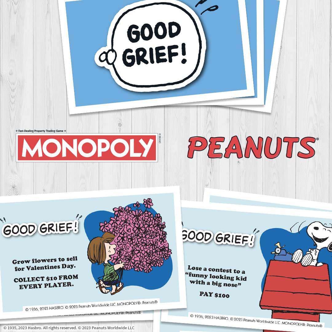 Monopoly Peanuts Board Game, Play as Snoopy on Sled, Baseball Cap, Kite Eating Tree & More, Officially Licensed and Collectible Monopoly Game Based On The Famous Comic Strip Peanuts