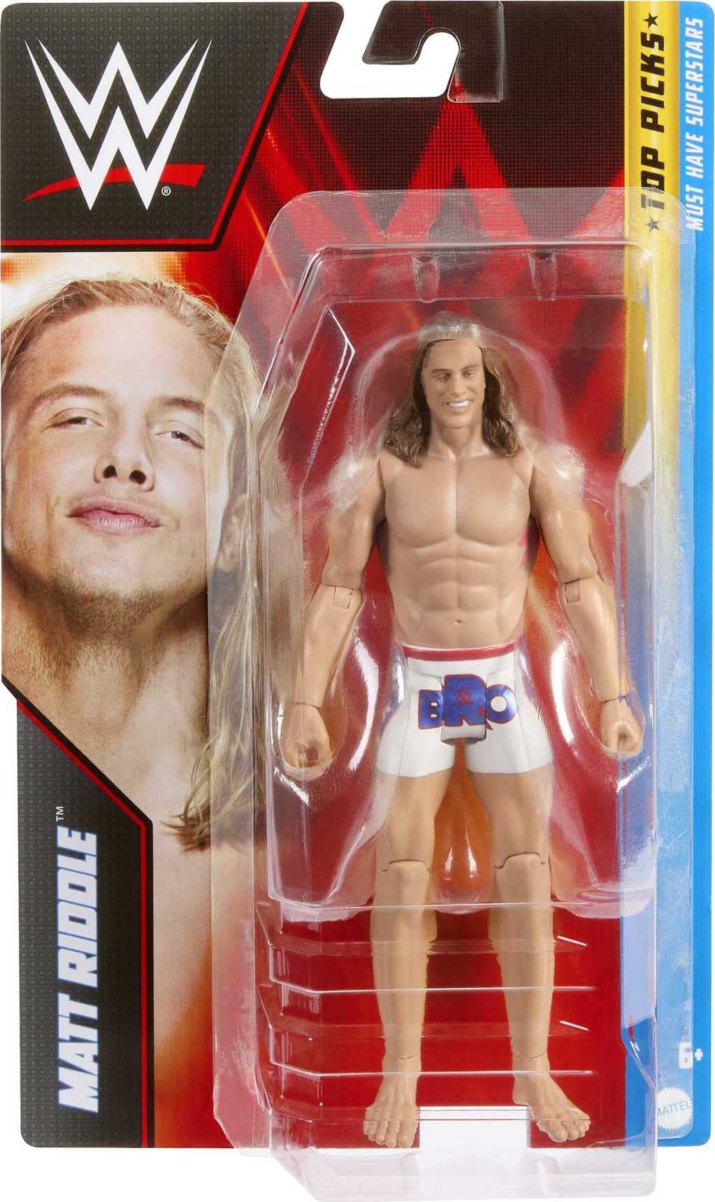 Mattel WWE Elite Collection Top Picks Action Figure & Accessories Set, Matt Riddle 6-inch Collectible with Articulation & Interchangeable Parts