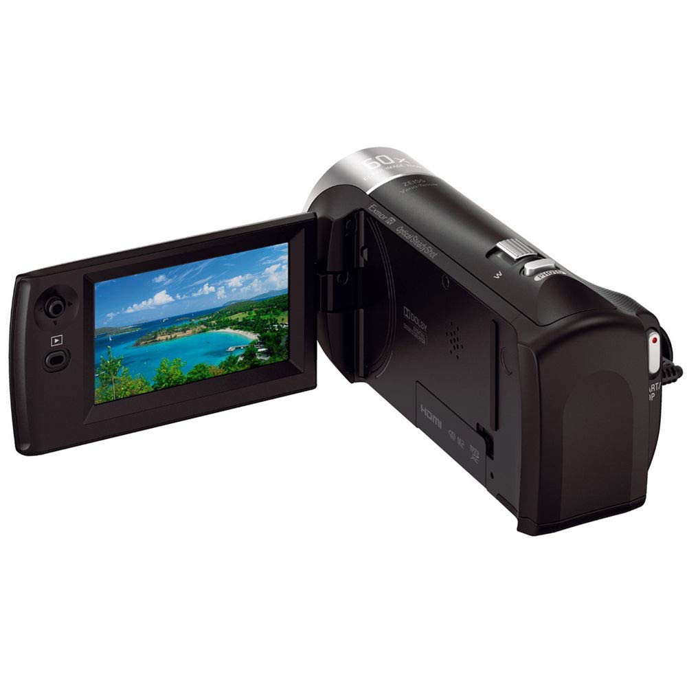 Sony HDR-CX405 HD Handycam (HDRCX405/B) + 64GB Memory Card + Bag + Card Reader + Flex Tripod + Memory Wallet + Cleaning Kit (Renewed), Black