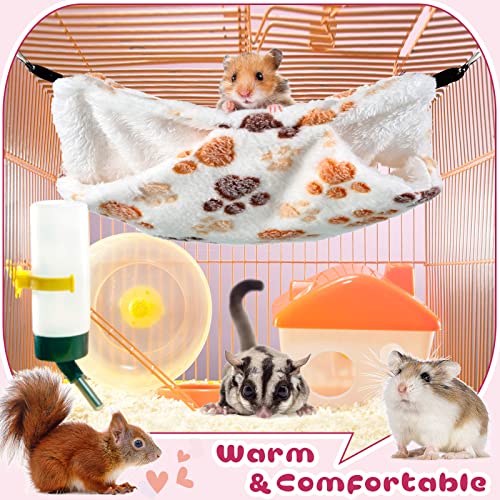 Photect 5 Pcs Double Layer Ferret Hammock Small Animal Hanging Hammock Bunk Bed Ferret Toys Rat Cage Accessories Soft Plush Rat Hammock for Ferret Rat Sugar Glider Pig Guinea Parrot Hideout Play Sleep