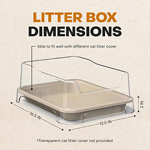 Emerging Green - Disposable Litter Box, Earth-Friendly Litter Pan, Mobile Rabbit and Cat Litter Tray, Cat Travel Must-Have with 1 Reusable Plastic Cover, Set of 5 Litter Boxes, 16.5 x 12.5 x 2 inches