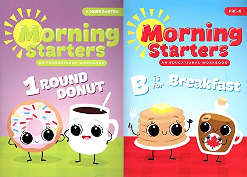 PRE-K & Kindergarten - Morning Starters Educational Workbooks - Set of 2 Books - v10