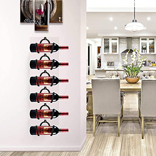 Pmsanzay Wall Mounted Wine Rack Wine Bottle Rack Holder Storage Organizer with Rubber Protection(No Scratches)- Home & Kitchen Décor - Pack of 6