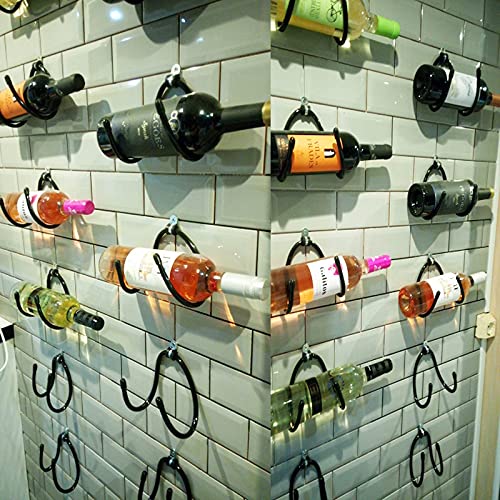 Pmsanzay Wall Mounted Wine Rack Wine Bottle Rack Holder Storage Organizer with Rubber Protection(No Scratches)- Home & Kitchen Décor - Pack of 6