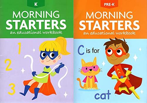 PRE-K & Kindergarten - Morning Starters Educational Workbooks - Set of 2 Books - v10