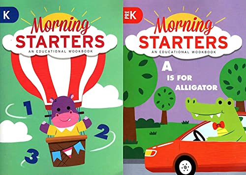 PRE-K & Kindergarten - Morning Starters Educational Workbooks - Set of 2 Books - v10