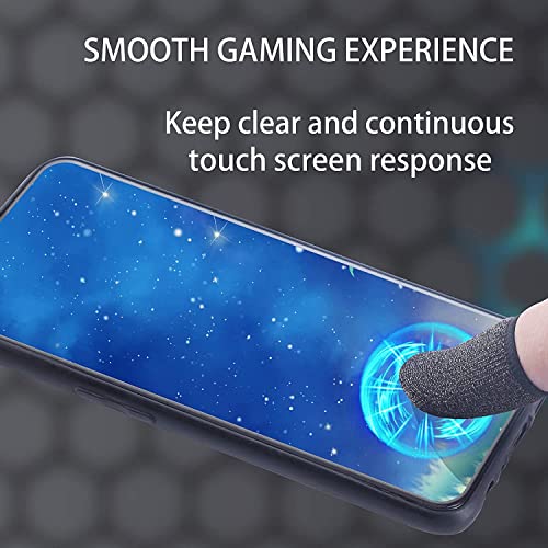 LUTER 8Pcs Finger Sleeve Anti Sweat & Slippery Mobile Gaming Finger Sleeve Silver Fiber High Sensitivity Breathable Finger Gloves for Game Competition