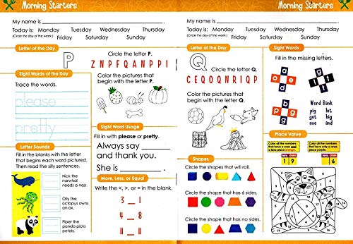 PRE-K & Kindergarten - Morning Starters Educational Workbooks - Set of 2 Books - v10