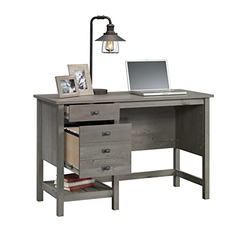 Sauder Cottage Road Pedestal Desk with Storage, Mystic Oak Finish