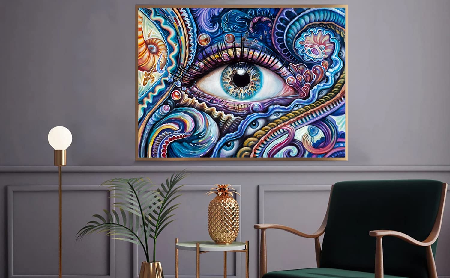 GemZono Mandala diamond painting Diamond Painting Kits for Adults Beginners 5D Paint with Mandala Eye Diamond Full Drill for Parents for Home Wall Decor(12x16inch/30×40cm)
