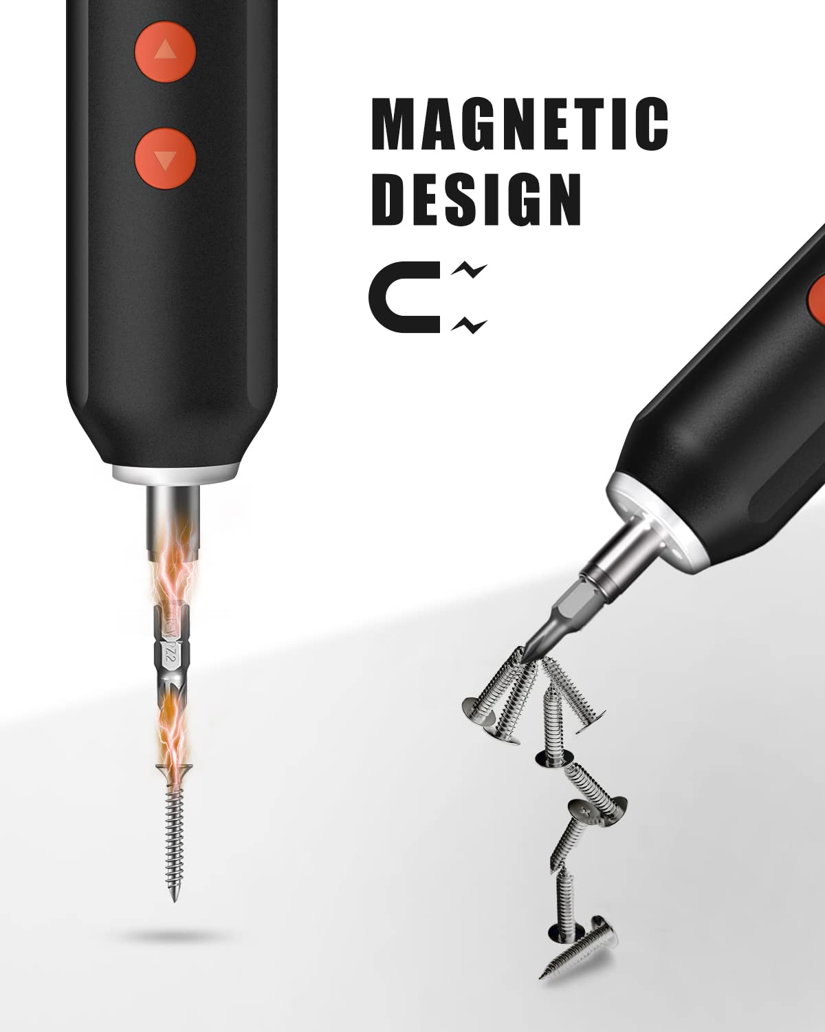 Electric Screwdriver, Cordless Power Screwdriver Set with 2000mAh Rechargeable Battery, 3.7V, 4 LEDs, USB-C Cable, 20pcs Bits, Automatic & Manual, High Torque 2.5Nm