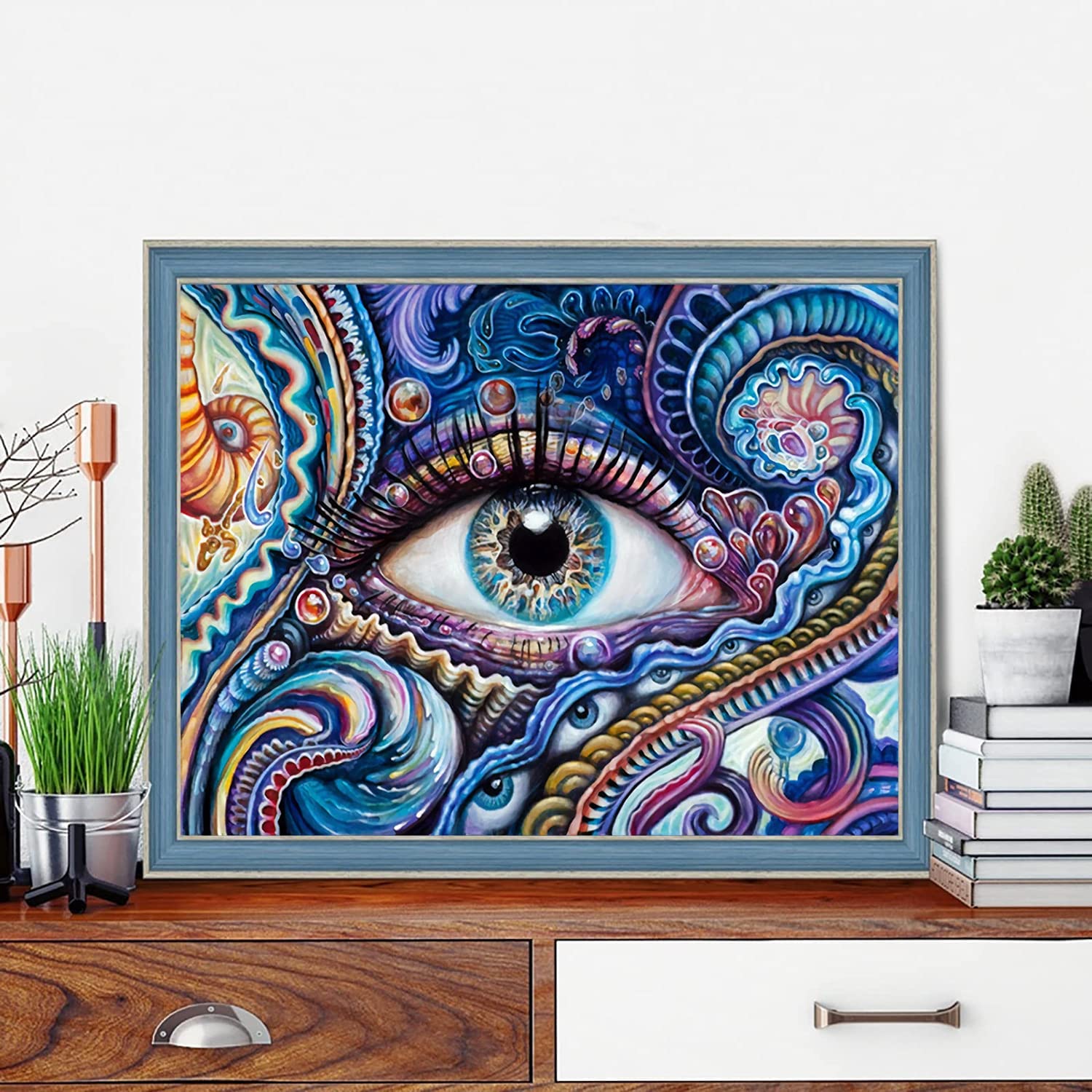 GemZono Mandala diamond painting Diamond Painting Kits for Adults Beginners 5D Paint with Mandala Eye Diamond Full Drill for Parents for Home Wall Decor(12x16inch/30×40cm)