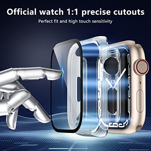 GEAK Compatible with Apple Watch Case 38mm, Apple Watch Screen Protector 38mm, Full Coverage Hard PC Bumper Protective Cover for iWatch SE Series 3/2/1 Women Men 4pack Black/Clear/Rose Gold/Silver