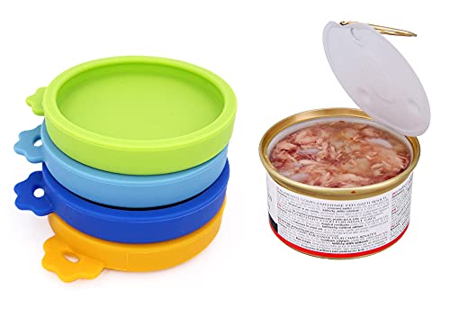 COMTIM 3 Pack Cat Food Can Lids, Silicone Small Pet Food Can Lids Covers for 3 oz Cat Food Cans