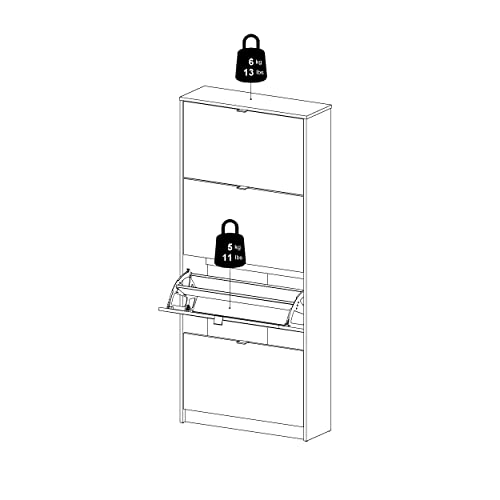Tvilum, Black Matte Bright 4 Drawer Shoe Cabinet