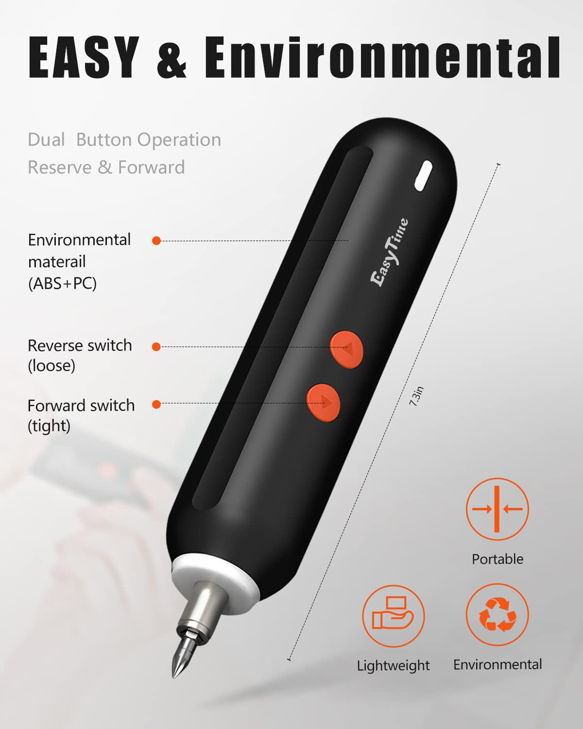 Electric Screwdriver, Cordless Power Screwdriver Set with 2000mAh Rechargeable Battery, 3.7V, 4 LEDs, USB-C Cable, 20pcs Bits, Automatic & Manual, High Torque 2.5Nm