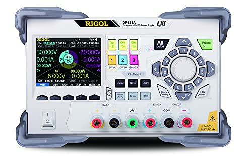 Rigol DP831A Programmable Linear Dc Power Supply,3 Channels,160W Total Power,Maximum Output Range 8V/5A || 30V/2A, 30V/2A