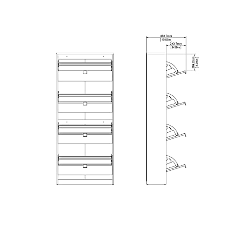 Tvilum, Black Matte Bright 4 Drawer Shoe Cabinet