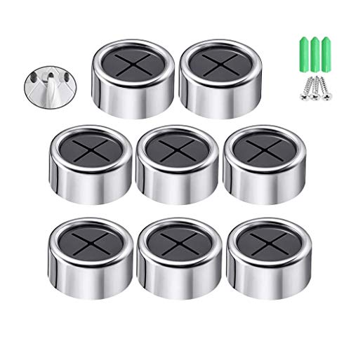 NNEWSP 8Pcs Kitchen Towel Hooks,Round Self Adhesive Wall Hanger,Towel Holder for Bathroom, Kitchen and Home, Cabinet, Garage