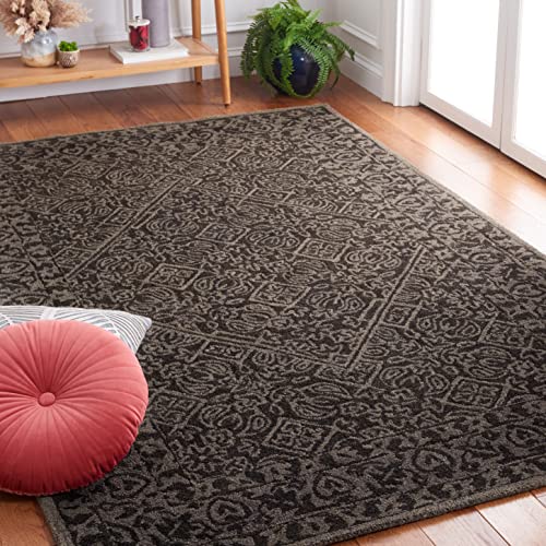 SAFAVIEH Dip Dye Collection Area Rug - 8' x 10', Dark Grey, Handmade Oriental Diamond Wool, Ideal for High Traffic Areas in Living Room, Bedroom (DDY151H)