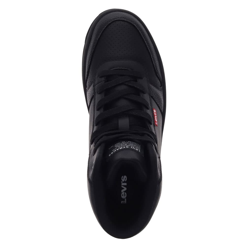 Levi's Womens Drive Hi Synthetic Leather Casual Hightop Sneaker Shoe, Black Mono, 10 M