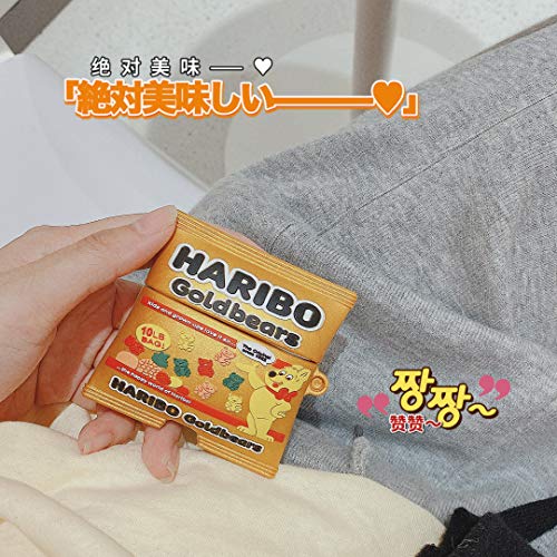 AirPods PRO case, 3D Cute, Fashionable and Interesting Candy Bag Sports Drink Bottle AirPods case, Soft Silicone Wireless Earphone Accessories Keychain Apple Airpods for PRO case (Haribo)