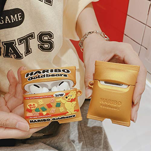 AirPods PRO case, 3D Cute, Fashionable and Interesting Candy Bag Sports Drink Bottle AirPods case, Soft Silicone Wireless Earphone Accessories Keychain Apple Airpods for PRO case (Haribo)