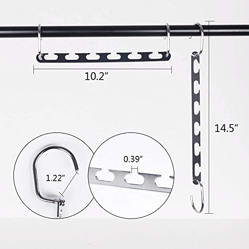 HXcomet Magic Hangers, 6 Pcs Multifunctional Space Saving Closet Clothing Hangers Organizer with Updated Hook for Clothes Trouser Coat Portable Durable