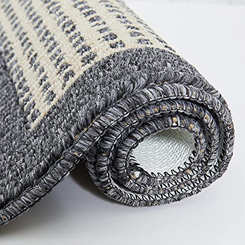 COSY HOMEER 48x18 Inch/28X18 Inch Kitchen Rug Mats Made of 100% Polypropylene 2 Pieces Soft Kitchen Mat Specialized in Anti Slippery and Machine Washable,Black