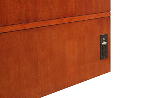 Mega Solutions Emurphybed Paradiseo Murphy Cabinet Chest Bed with Charging Station 6 Inch, Queen (Cherry)