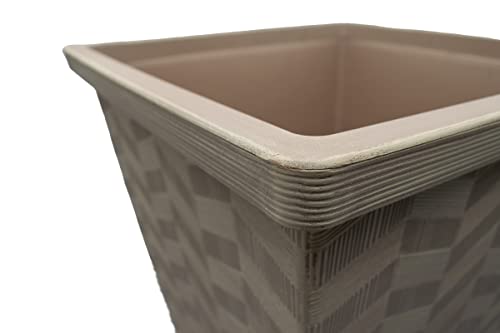 The HC Companies 27 Inch Borden Rectangular Planter Box - Large Lightweight Outdoor Plastic Plant Pot for Vegetables, Herbs, Flowers Inch Maple