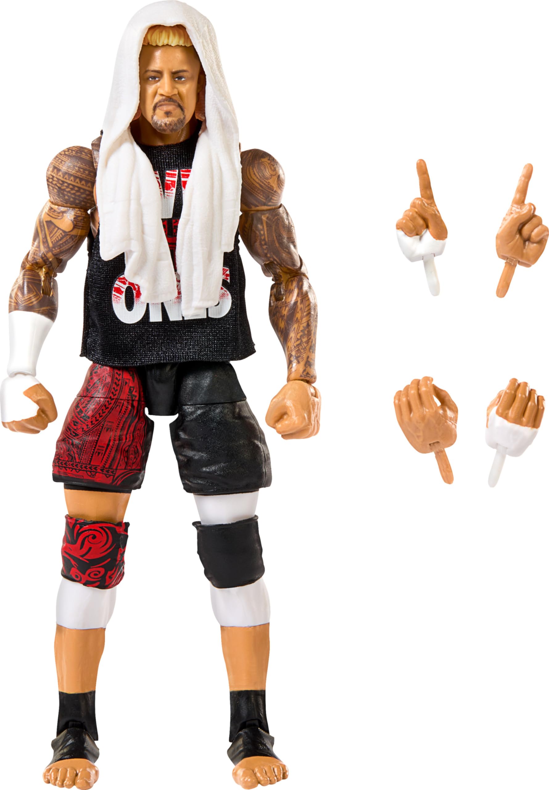 Mattel WWE Elite Action Figure & Accessories, Series #104 Solo Sikoa 6-inch Collectible with 25 Articulation Points & Swappable Hands