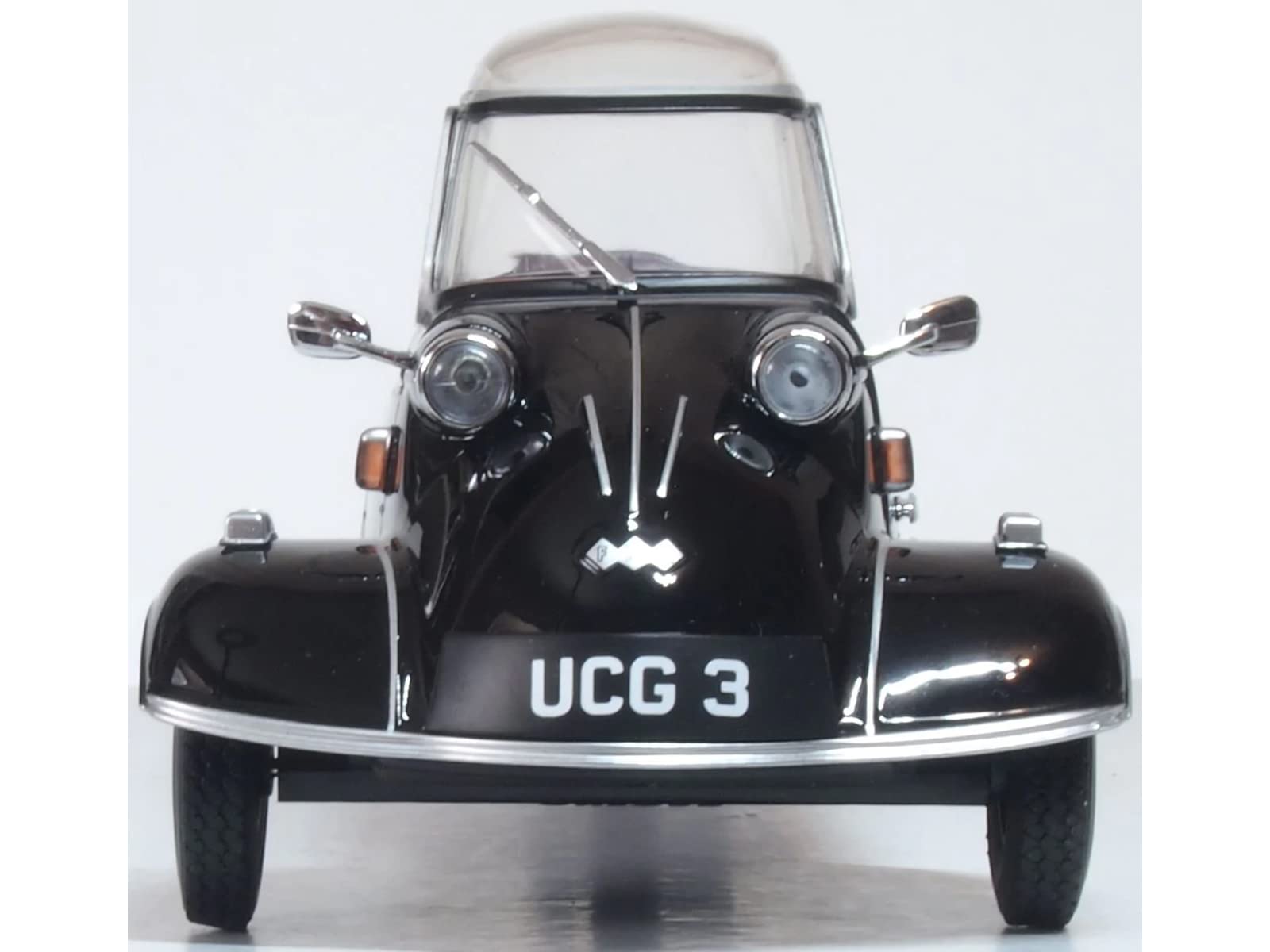Messerschmitt KR200 Bubble Top Black with Red Interior 1/18 Diecast Model Car by Oxford Diecast 18MBC007
