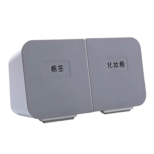 Likense Cotton Swab Storage Box for Cotton Balls,Cotton Swabs, Holder Wall Mount Makeup Pads Storage Canister for Bathroom, Bedroom