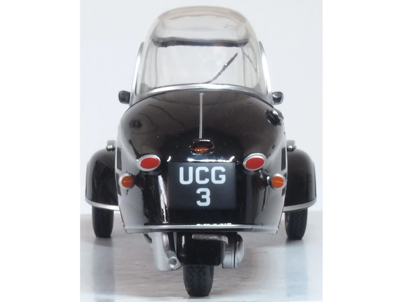 Messerschmitt KR200 Bubble Top Black with Red Interior 1/18 Diecast Model Car by Oxford Diecast 18MBC007