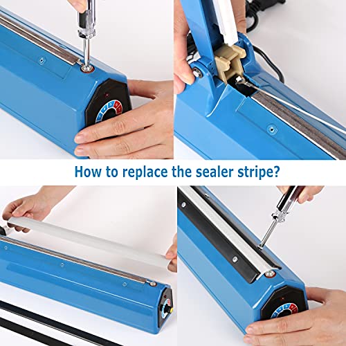 Yeler12 Inch Impulse Heat Sealer Impulse Bag Sealer, Manual Poly Bag Heat Sealer Machine for Plastic Bags PE PP Bags with Extra Replace Element Grip…