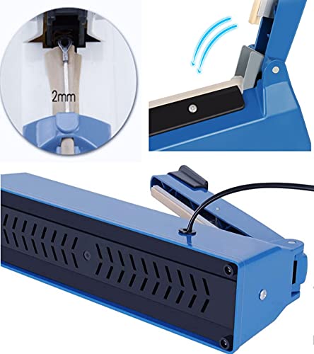Yeler12 Inch Impulse Heat Sealer Impulse Bag Sealer, Manual Poly Bag Heat Sealer Machine for Plastic Bags PE PP Bags with Extra Replace Element Grip…